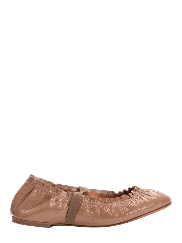 ODISSI Flora Patent Leather Ballerina Flats - Neutral