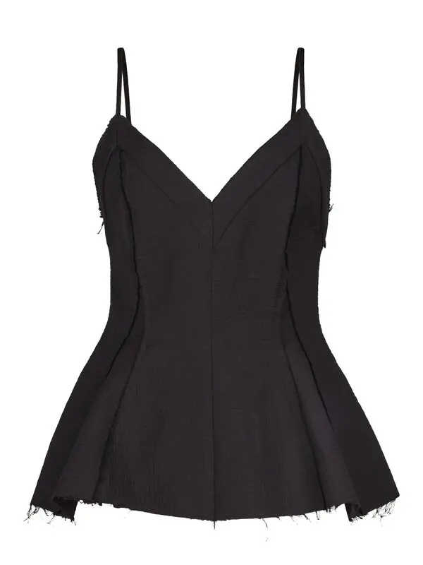 Rachel Comey Layley Cotton-blend Peplum Top - Black