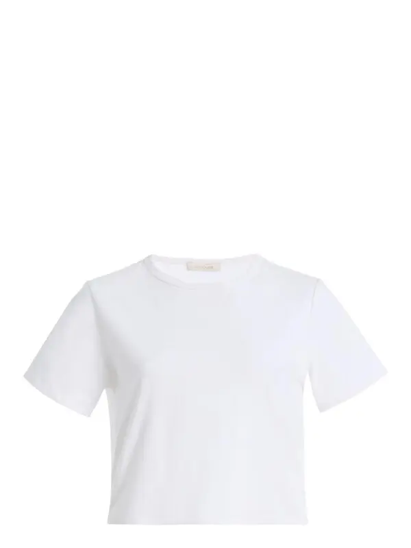 FAVORITE DAUGHTER The Laura Cropped Cotton-blend Top - White