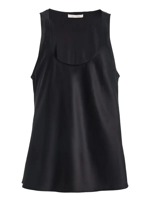 FAVORITE DAUGHTER The Clean Cut Silk-blend Tank Top - Black