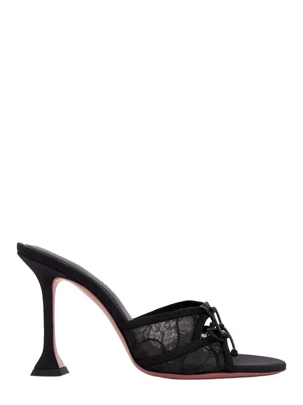 Amina Muaddi Eleonora 95 Lace Slipper Mule - Black