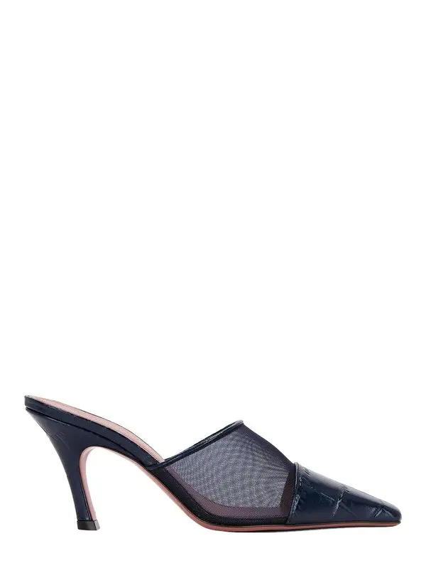 Amina Muaddi Jamie 80 Mesh Mule - Navy