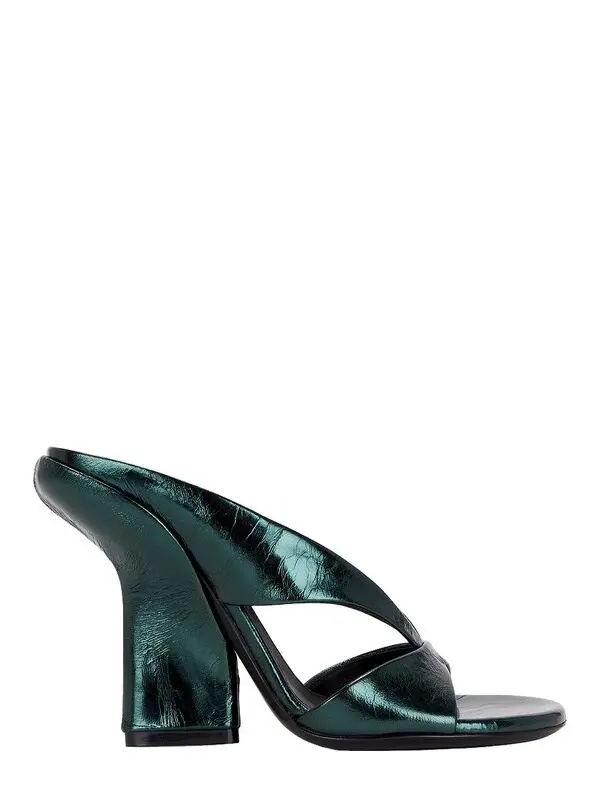 Dries Van Noten Rounded Toe Slide Mule - Forest