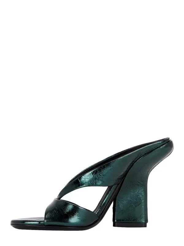 Dries Van Noten Rounded Toe Slide Mule - Forest