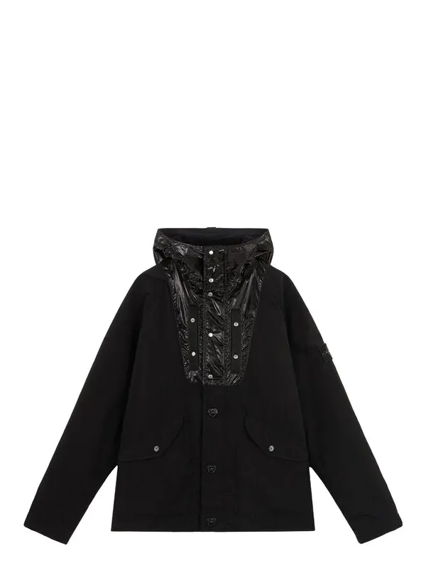 Stone Island Anti-drop Hooded Panama Jacket - Black