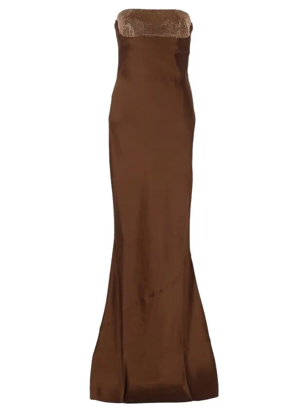 Retrofete Embellished Strapless Gown - Brown