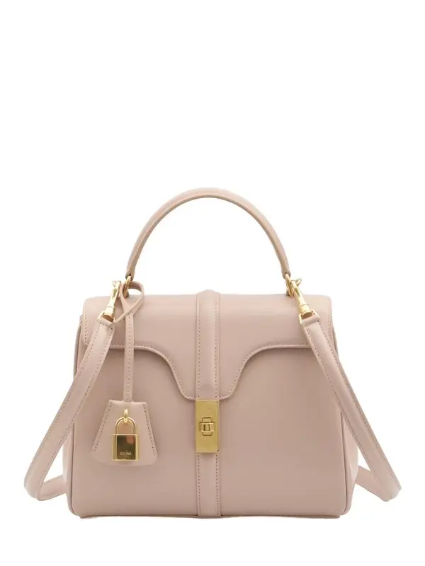 Celine Small 16 Bag In Satinated Calfskin - Pink
