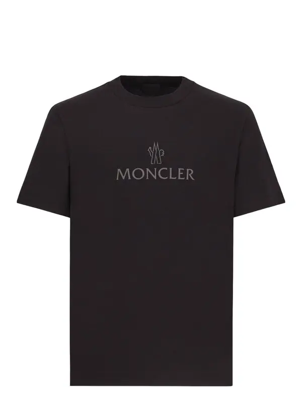Moncler Logo Printed Crewneck T-shirt - Black