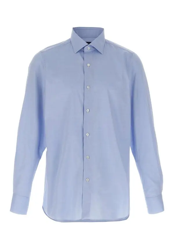 FINAMORE 1925 Long-sleeved Shirt - Light Blue