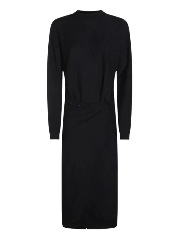 LEMAIRE Buttoned Knitted Dress - Black