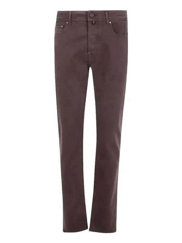 Jacob Cohen Logo Patch Pocket Detail Trousers - Brown