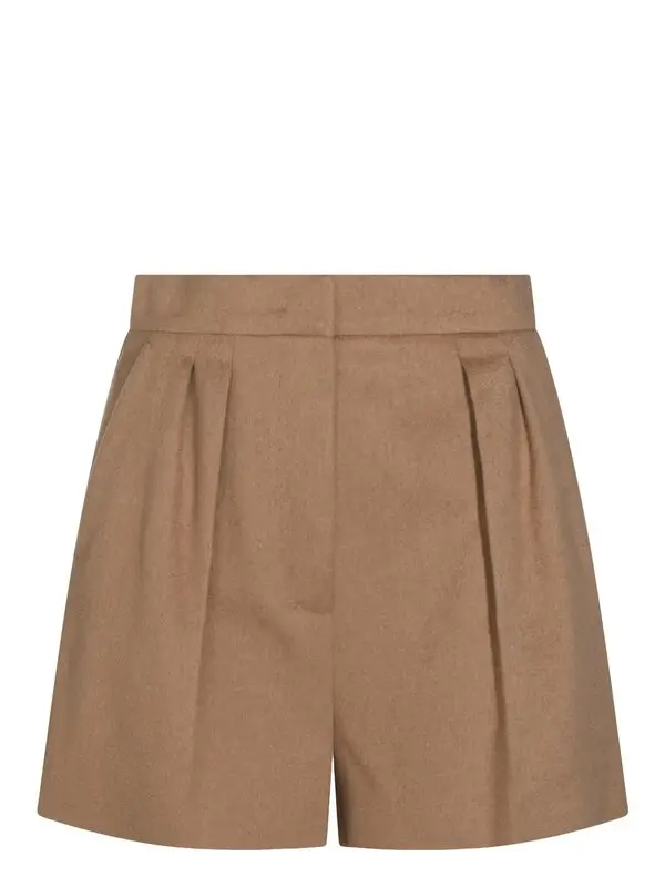 Max Mara Vista Pleated Shorts - Camel