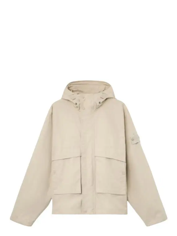 Stone Island Windproof And Breathable Hooded Jacket - Light Brown