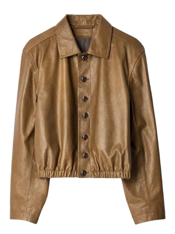 LEMAIRE Soft Leather Blouson Jacket - Ocher