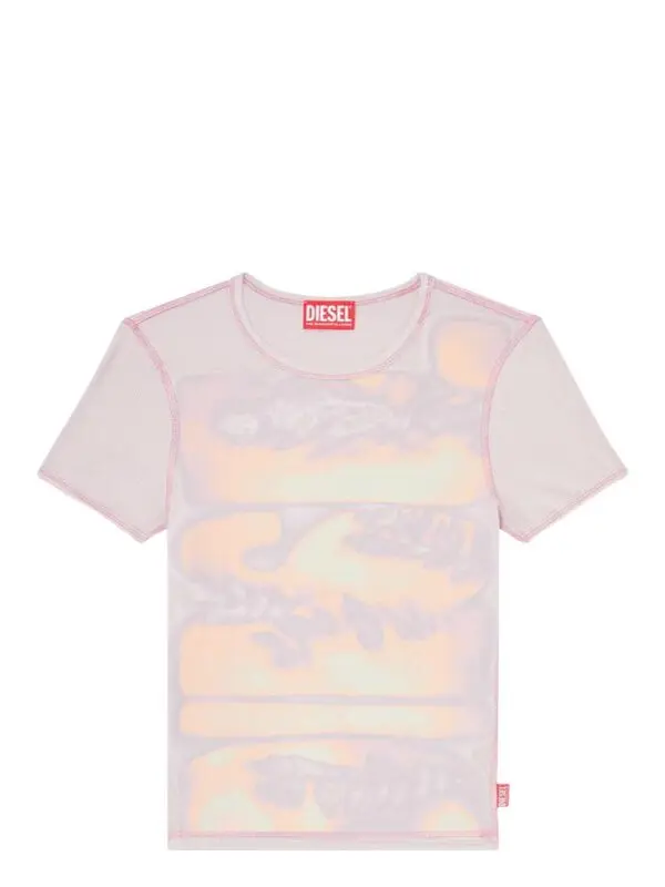 DIESEL® Short Sleeve Graphic Print T-shirt - Lavender