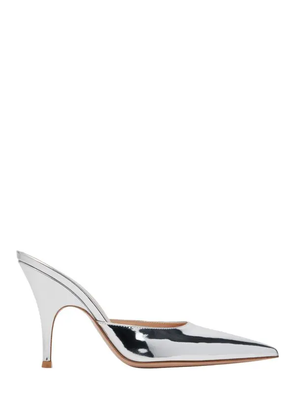 GIANVITO ROSSI Pointed-toe Stiletto High-heeled Mules - Silver
