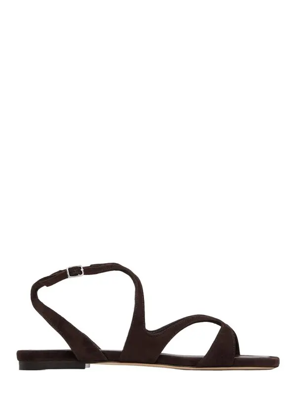 JIMMY CHOO Ayla Flat Sandals - Chocolate-colored