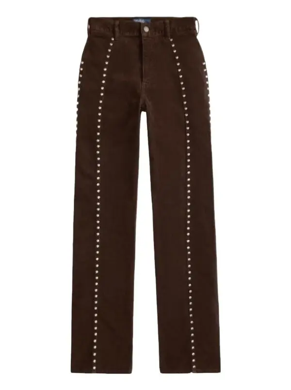 Polo Ralph Lauren Stud-embellished Corduroy Trousers - Black