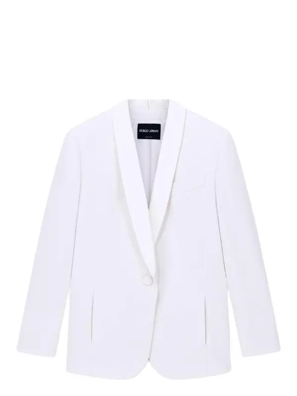 Giorgio Armani Silk Cady Tuxedo Jacket With Satin Shawl Collar - White
