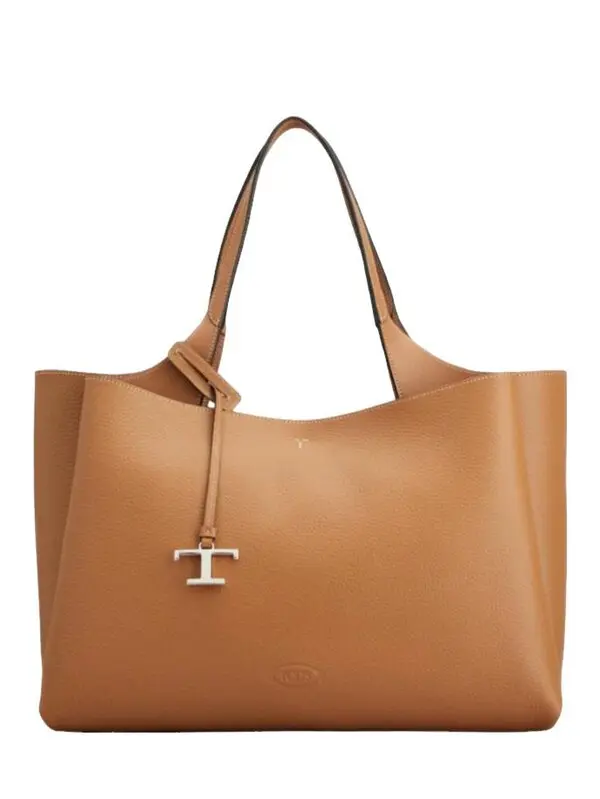 TOD'S Leather Bag With Letter Detailing - Brown