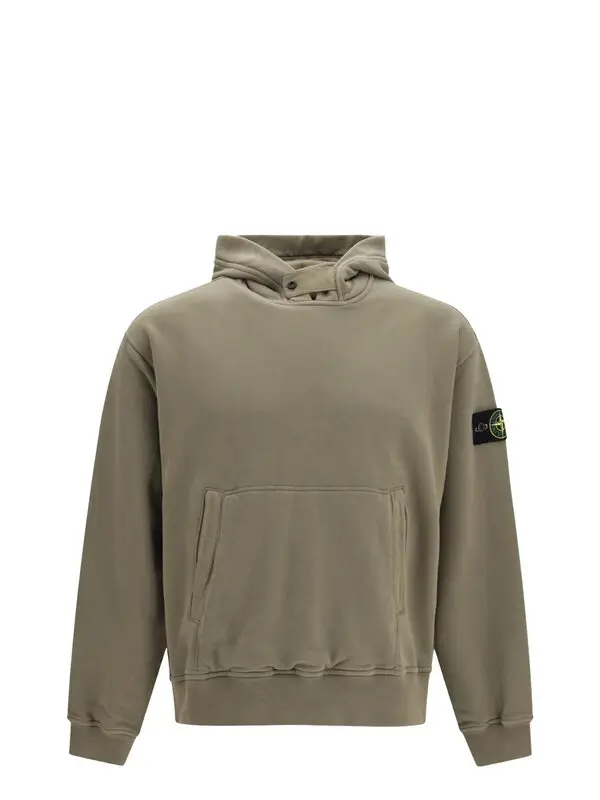 Stone Island Logo Patch Hoodie - Green