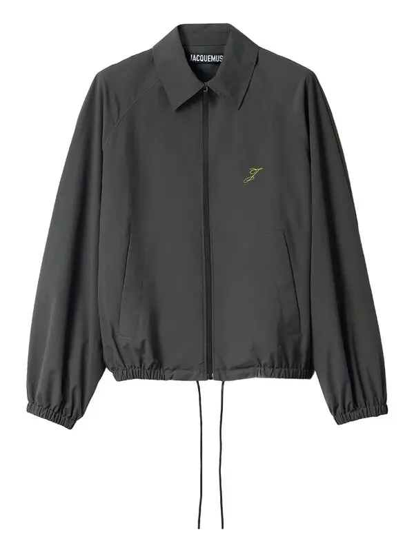 Jacquemus Zip-up Windbreaker Jacket - Dark Gray