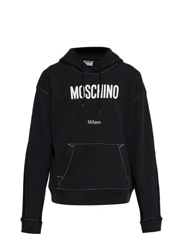 Moschino Print Drawstring Hoodie - No