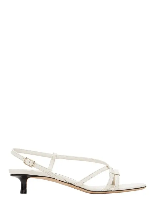 JIMMY CHOO Farris Square Toe Stiletto Sandals - Latte
