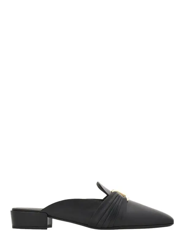 FERRAGAMO Gancini Ornament Mule - Black