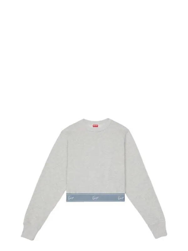 Kenzo Signature Elasticated Cropped Sweatshirt - White