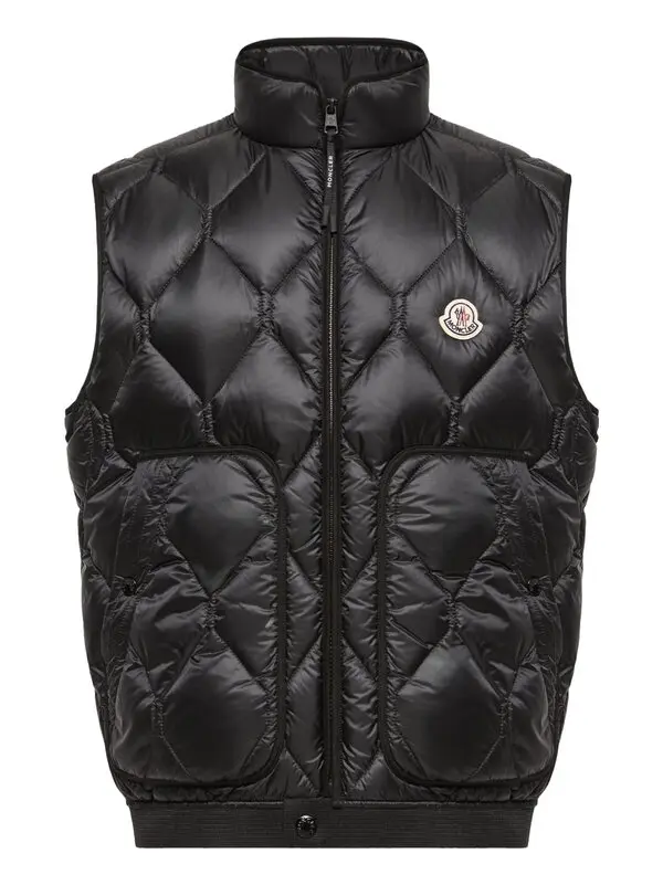 Moncler Erelia Diamond Quilted Down Vest - Black