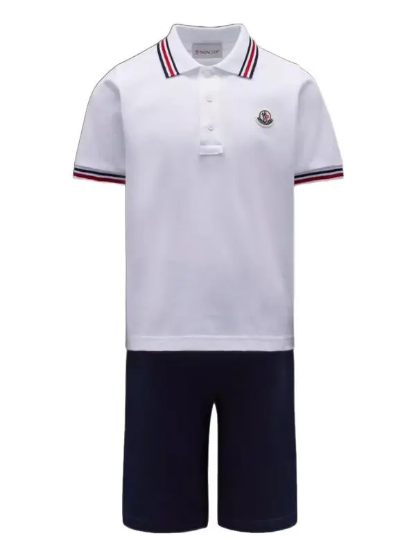Moncler Cotton Piqué T-shirt And Shorts Set - Black
