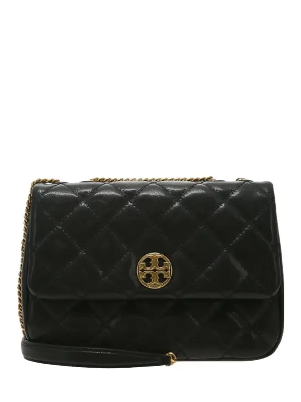Tory Burch Willa Diamond Quilted Shoulder Bag - Black