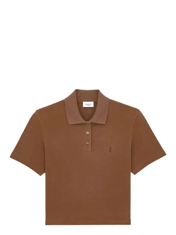 Saint Laurent Le Cassandre Polo Shirt - Caramel Color