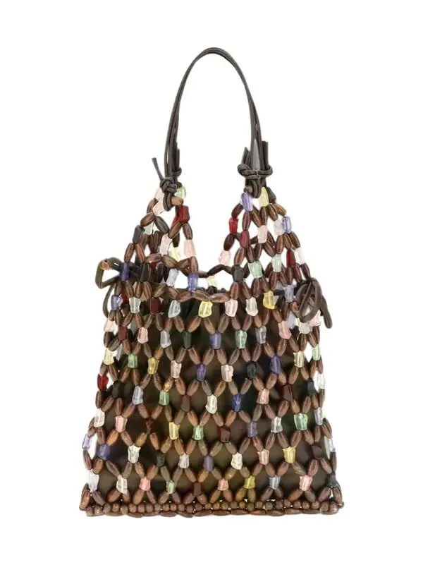 Staud Karla Bead Embellishment Shoulder Bag - Brown