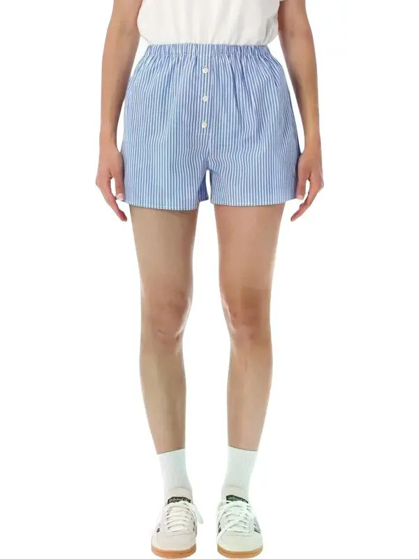 SPORTY & RICH Striped Mini Shorts - Blue