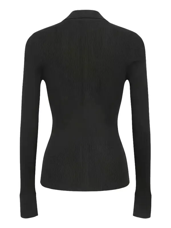 Isaia Ribbed Knit Long-sleeve Shirt - Black