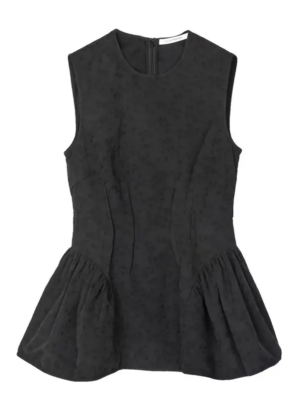 Cecilie Bahnsen Daimi Eira Matelassé Sleeveless Blouse - Black