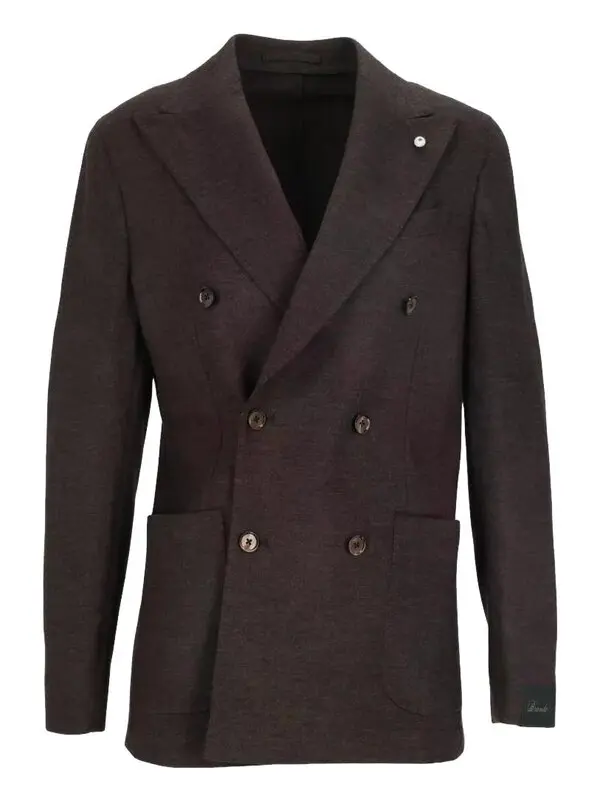 L.B.M. 1911 Double-breasted Peak-lapel Blazer - Brown