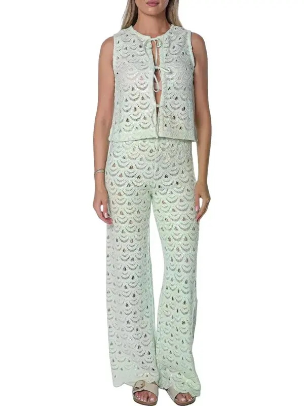 MC2 SAINT BARTH Inez Crochet Sequin-embellished Trousers - Green