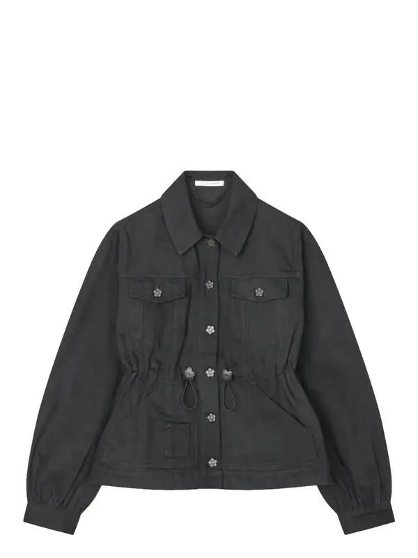 Cecilie Bahnsen Candida Drawstring Denim Jacket - Black