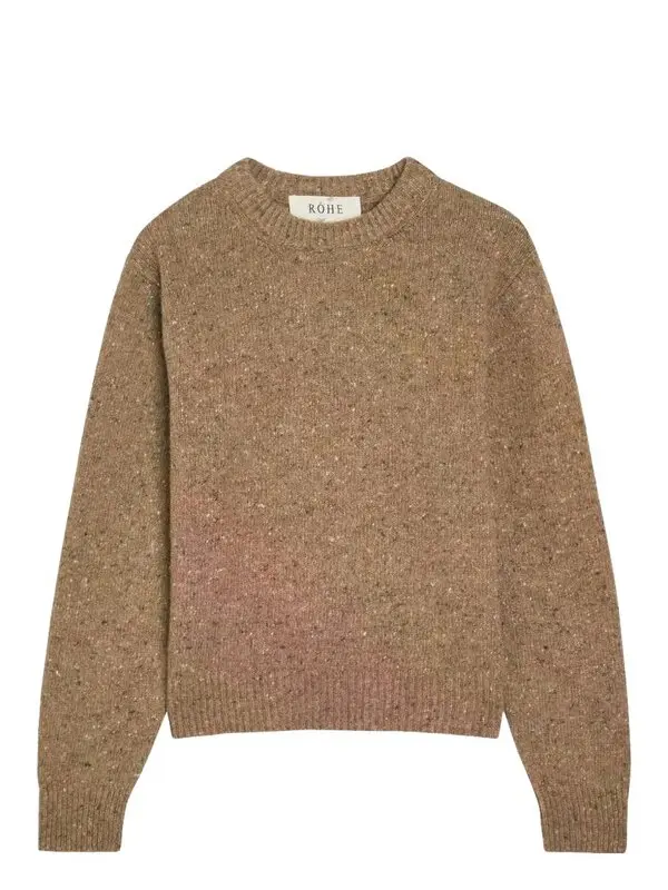 RÓHE Flecked-knit Crew-neck Sweater - Brown