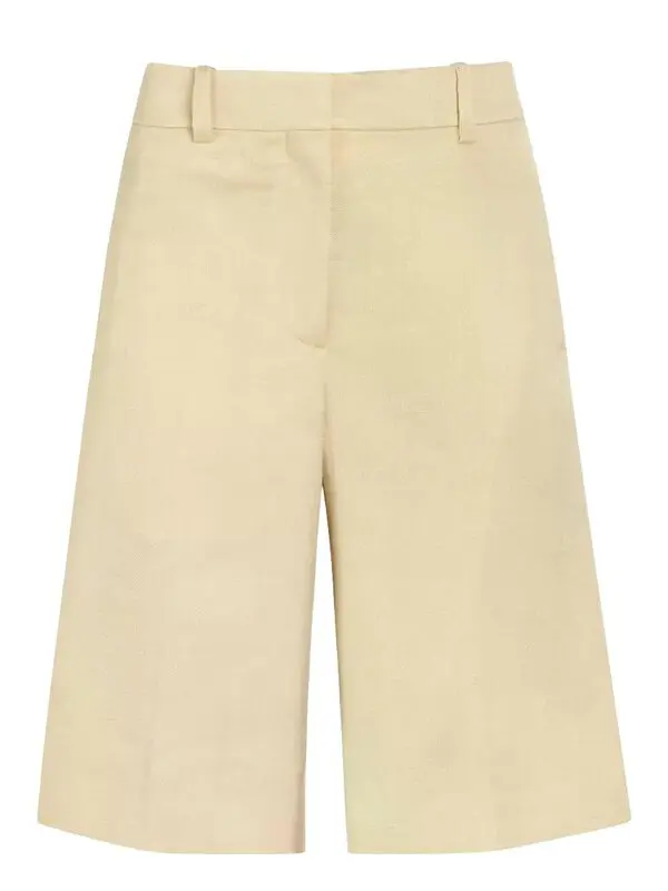 Another Tomorrow Belt-loop Tailored Shorts - Neutrals