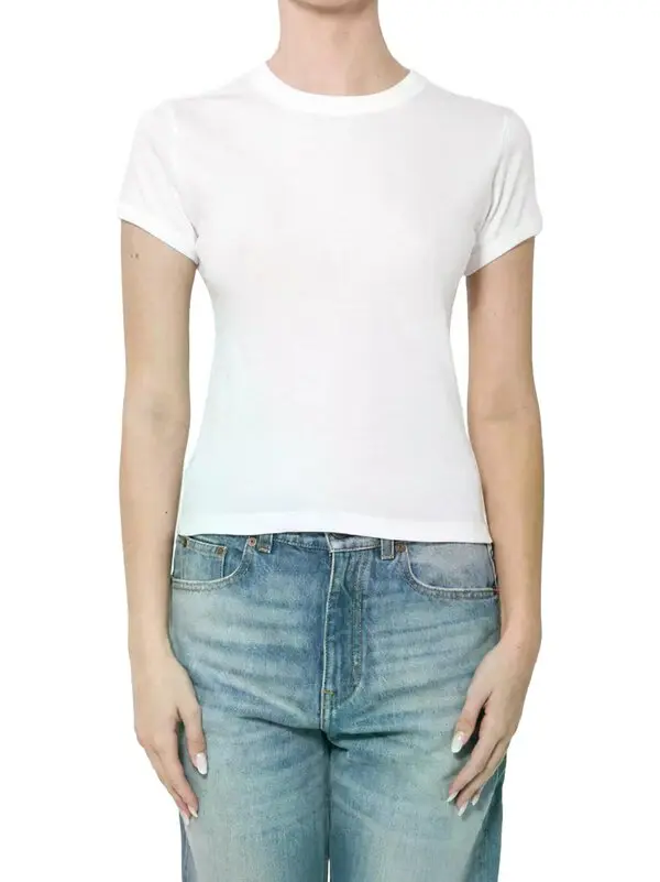 Saint Laurent Cassandre Motif Crew Neck T-shirt - White