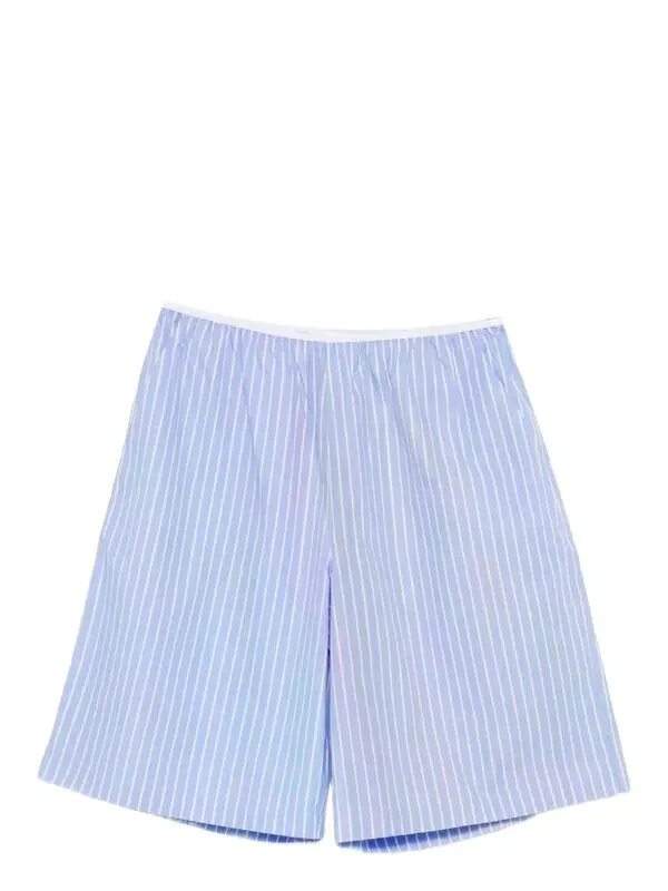 THE FRANKIE SHOP Striped Elasticated-waistband Shorts - Blue