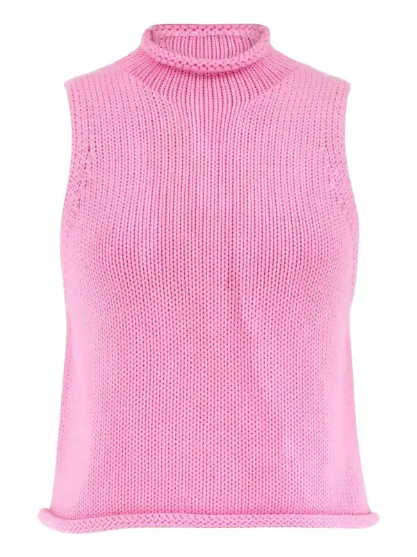 Sablyn Giada Roll-neck Tank Top - Pink