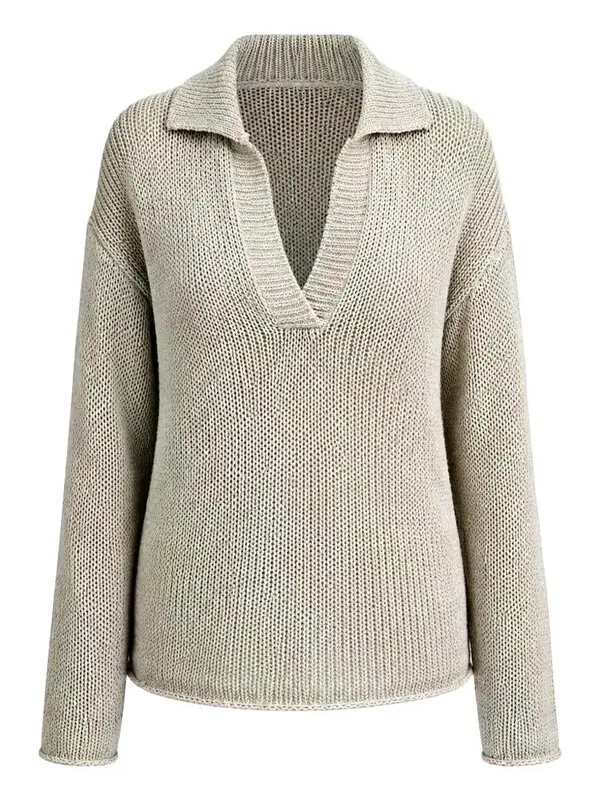 Vince Coated Cord Sweater - Neutrals