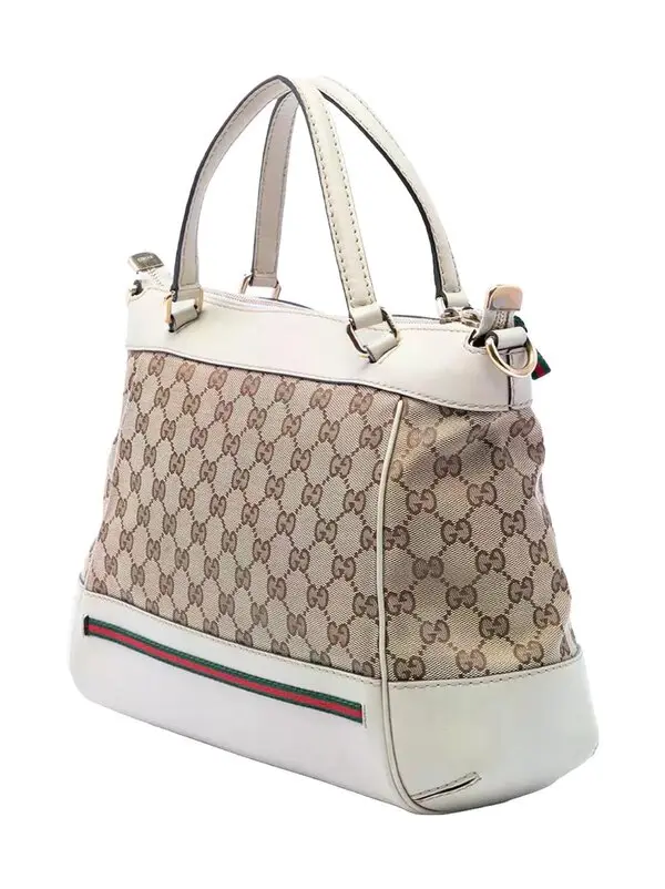 Gucci Gg Canvas Web Mayfair Satchel - Neutrals