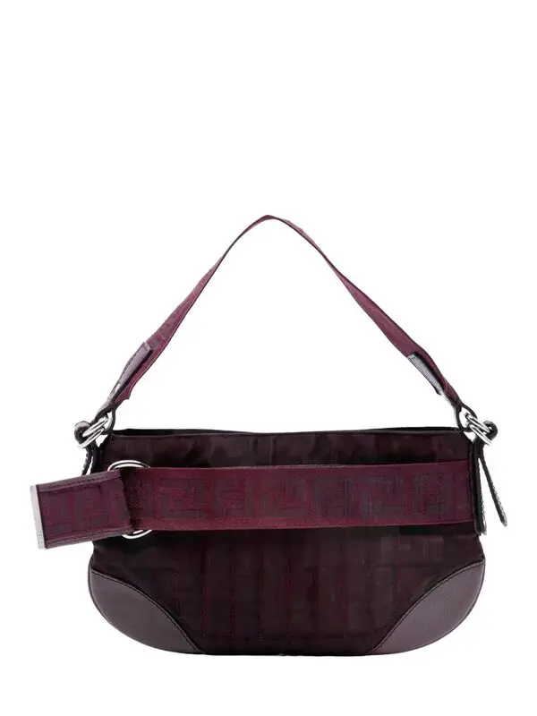 Fendi Zucca Nylon Pochette Shoulder Bag - Red