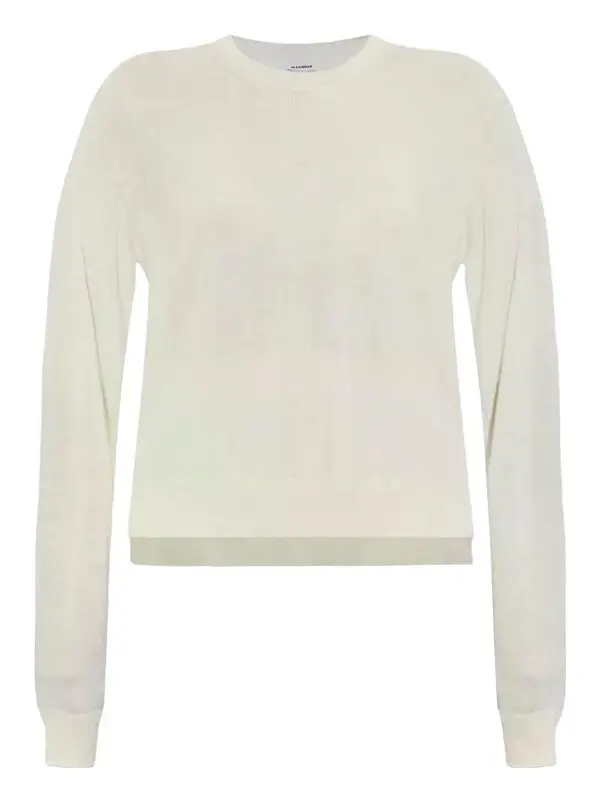 JIL SANDER Side Slit Fine Knit Sweater - Neutrals